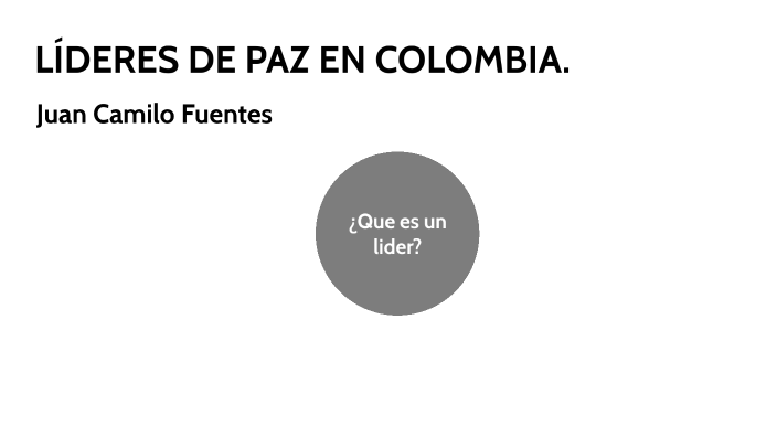 LÍDERES DE PAZ EN COLOMBIA. by juan camilo fuentes on Prezi