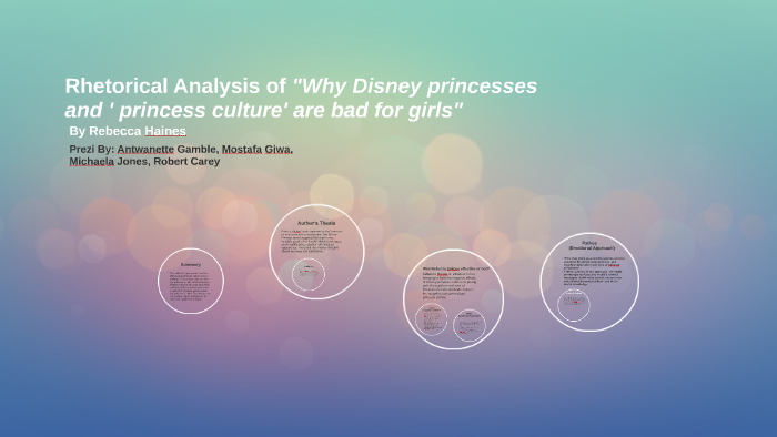 Rhetorical Analysis of " Why Disney princesses and ' princes by robert ...