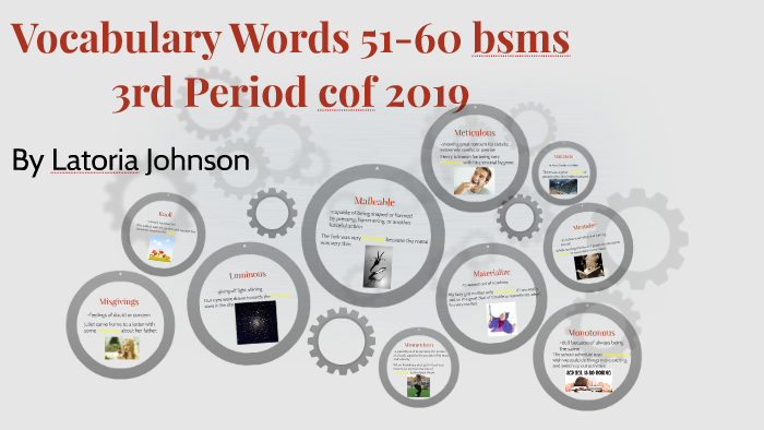 Vocabulary Words 51-60 bsms 3rd Period cof 2019 by Latoria Johnson