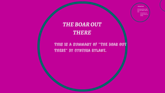 This is a summary of The Boar Out There by Jasmine Hendren on Prezi
