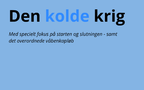 Den kolde krig by Daniel Ledin