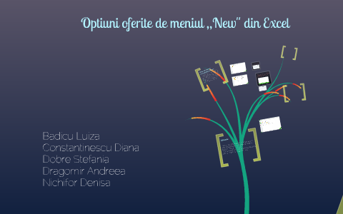 Optiuni oferite de meniul "New" din Excel by Diana Constantinescu