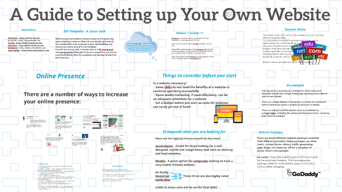 A Guide to Setting up Your Own Website by ben howie on Prezi
