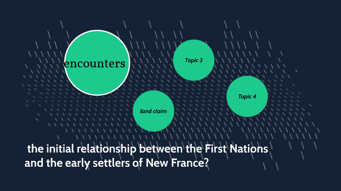 the initial relationship between the First Nations and the early ...