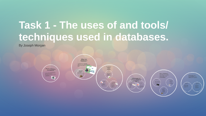 Task 1 - The uses of and tools/techniques used in databases. by Joseph ...