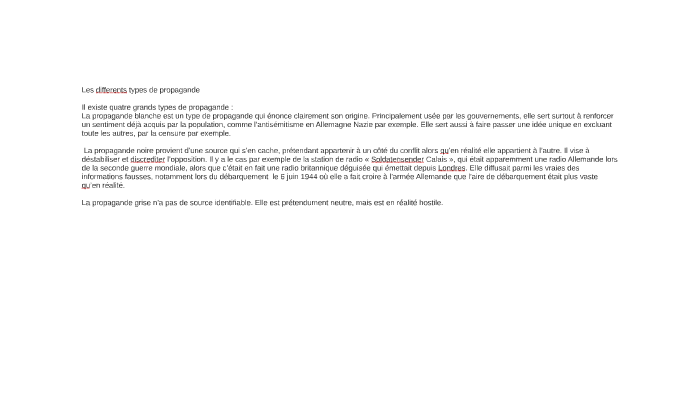 Les differents types de propagande by Baptiste de Oliveira on Prezi Next