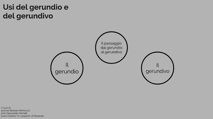 Usi del gerundio e del gerundivo by Alessandro Farinelli on Prezi