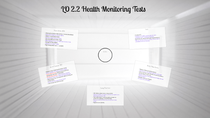 LO 2.2 Health Monitoring Tests by