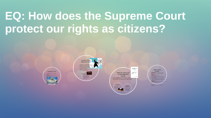 EQ: How does the Supreme Court protect our rights as citizen by Rachel ...