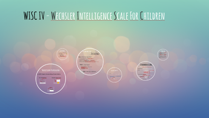 WISC IV - Wechsler Intelligence Scale For Children by Leonie von ...