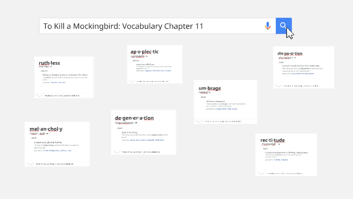 To Kill a Mockingbird: Vocabulary Chapter 11 by Ashleigh Rumbaoa on Prezi