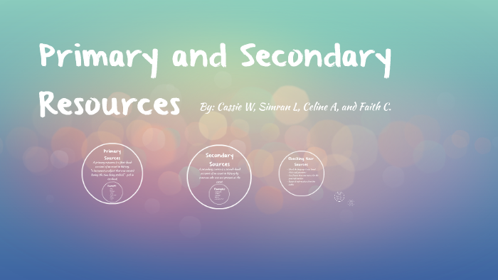 Primary and Secondary Resources by Cassie Wezniak
