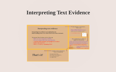 Interpreting text evidence and supporting claim statements by Jenn Nguyen