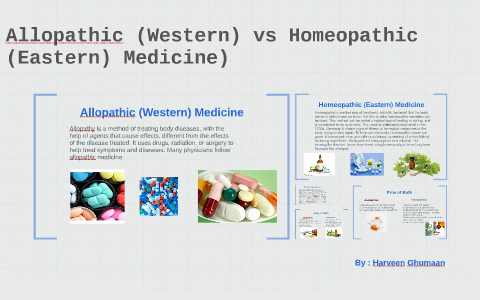 Allopathic (Western) vs Homeopathic (Eastern) Medicine) by Harveen ...