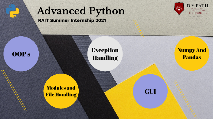 RAIT Summer Internship 2021-Advanced Python by Swapnesh singh on Prezi