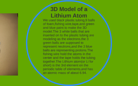 3D Model of a Lithium Atom by Anthony Pennacchia on Prezi