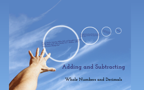 Adding and Subtracting Whole Numbers and Decimals by Andrea Lawrence on ...