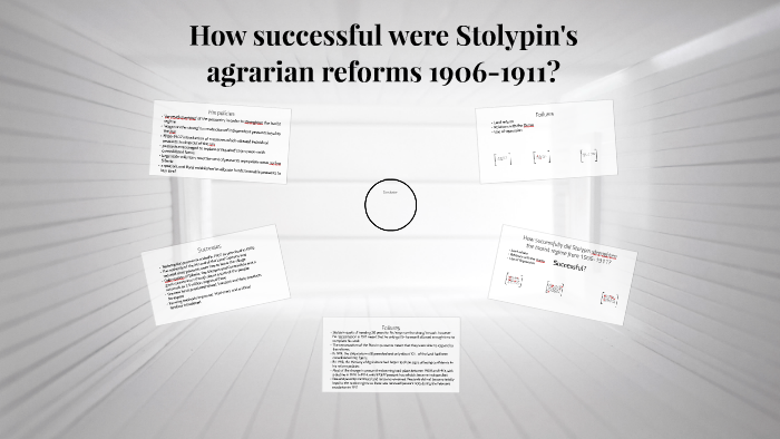 How successful were Stolypin's agrarian reforms 1906-1911? by Tave ...