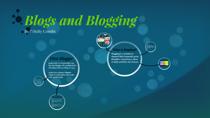 Justin Hall, a US journalist, was the first blogger. He publ by trinity ...