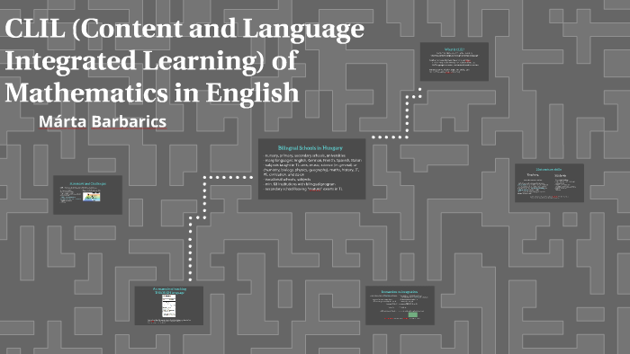 CLIL (Content and Language Integrated Learning) of Mathematics in ...