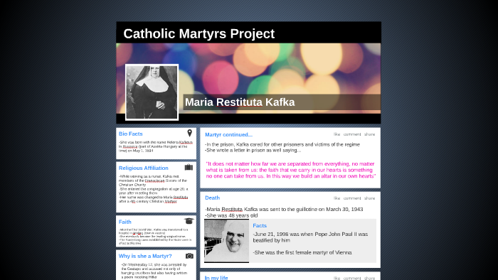 Maria Restituta Kafka by Elle DuMont