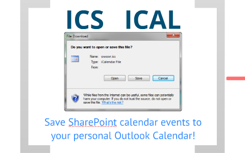 SharePoint Lesson #38: Create an ICS (iCal) file for Outlook Calendar ...