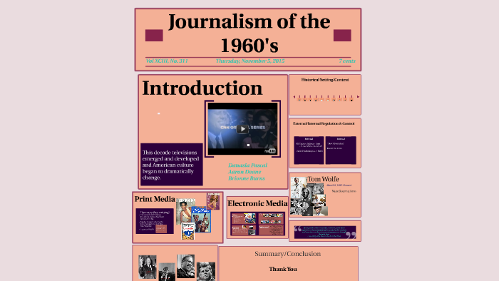 Journalism of the 1960's by Danasia Pascal on Prezi