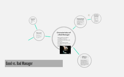 Good Manager Vs Bad Manager