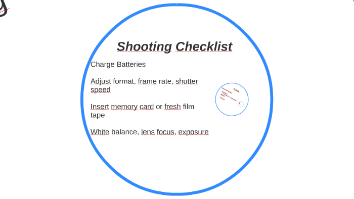 Shooting Checklist by Theron Harvey