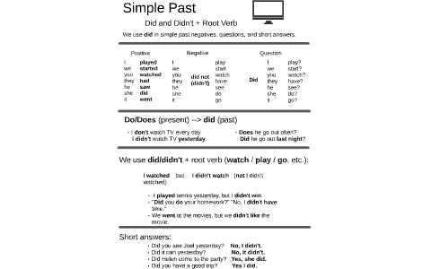 Simple Past: Did and Didn't + Root Verb by rd rd on Prezi