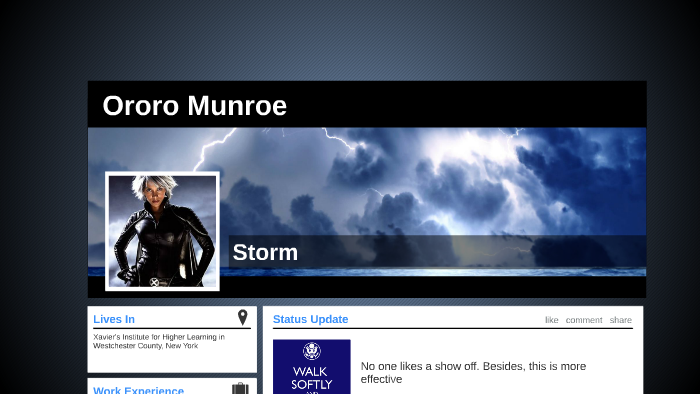 Ororo Munro by Michelle Smail on Prezi