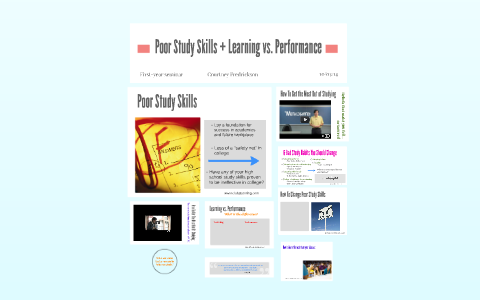 Poor Study Skills + Learning vs. Performance by Courtney Fredrickson on ...