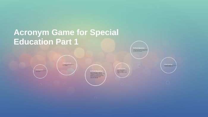 Acronym Game for Special Education by Jessica O'Muireadhaigh on Prezi