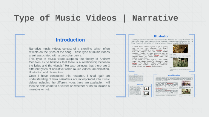 Type of Music Videos // Narrative by Lauren Shiels on Prezi