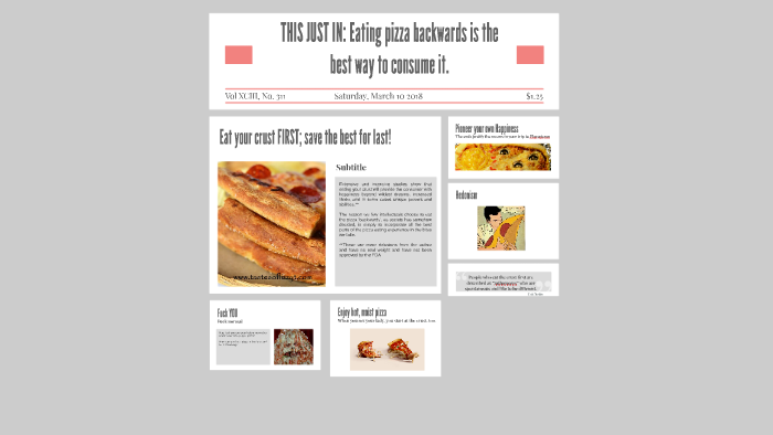 THIS JUST IN: Eating pizza backwards is the best way to cons by Tawny ...