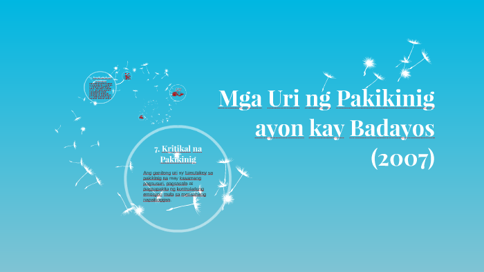 Mga Uri ng Pakikinig ayon kay Badayos (2007) by kathleen palmes on Prezi