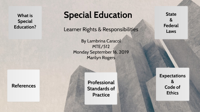 Special Education - Learner Rights and Responsibilities by Lambrina ...