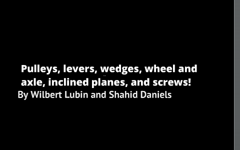 Pulleys, levers, wedges, wheel and axle, inclined planes, and screws ...