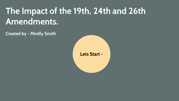 The Impact of the 19th, 24th and 26th Amendments. by Mirelly Smith on Prezi