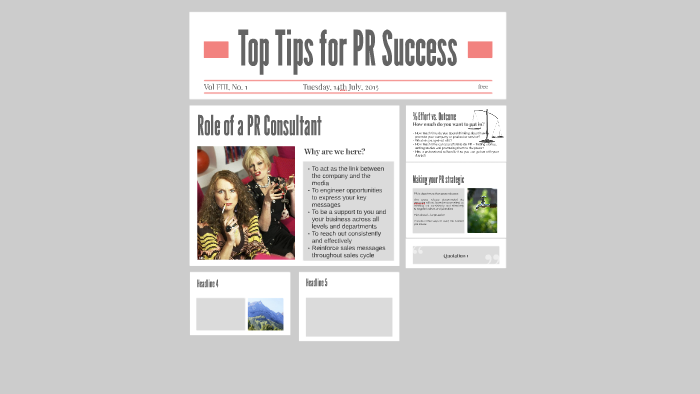 Top Tips for PR Success by Chloe Purcell on Prezi