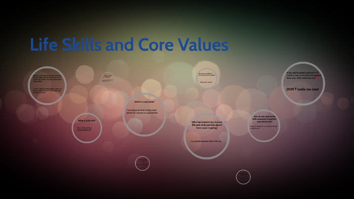 Life Skills and Core Values by Nicholas creighton on Prezi