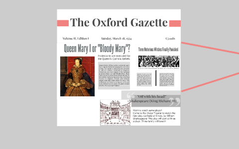 Elizabethan Era Newspaper by Aditi Tata on Prezi