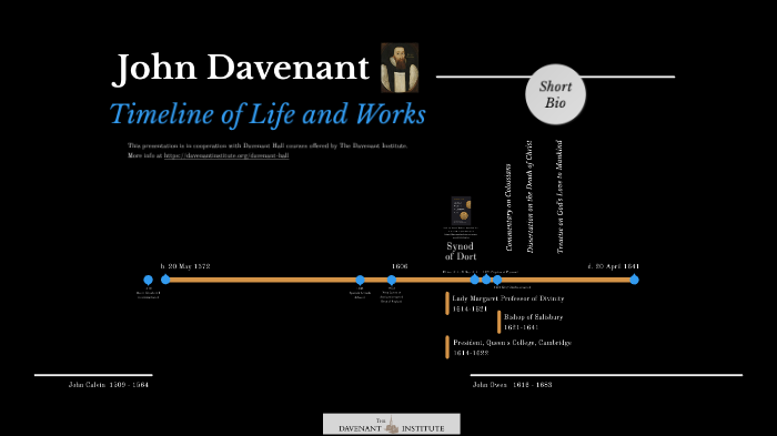 John Davenant timeline of works by Mark Olivero on Prezi