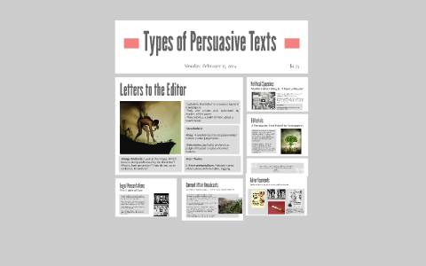 Types of Persuasive Texts by Anastasia Grech on Prezi