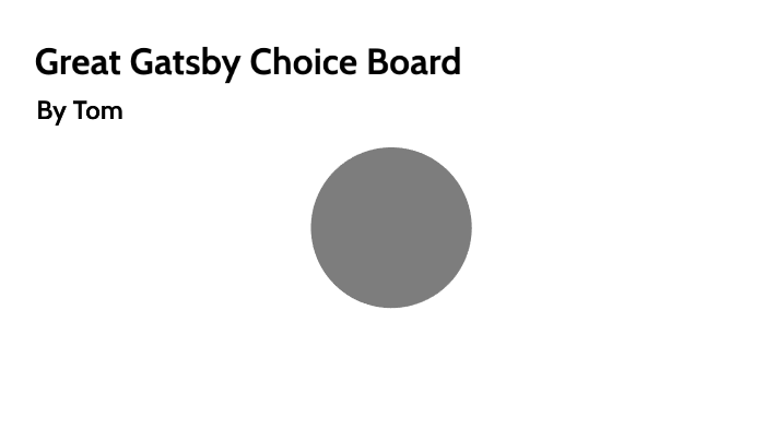 Great Gatsby Choice Board by THOMAS JONASSON on Prezi
