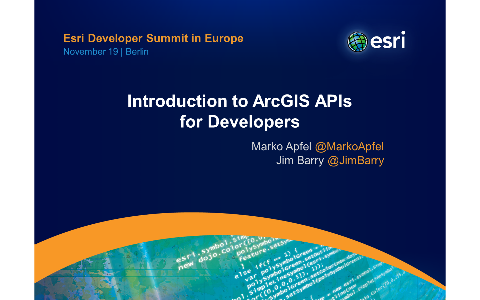 Introduction to ArcGIS APIs for Developers by Marko Apfel on Prezi