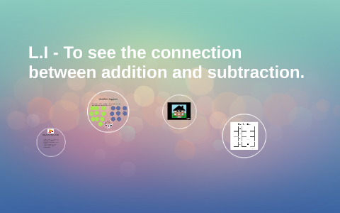 L.I - To see the connection between addition and subtraction by Gemma ...