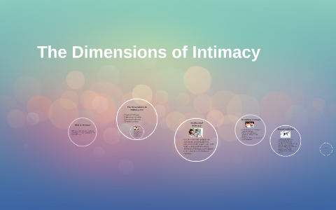 The Dimensions of Intimacy by Marcela Crawford on Prezi