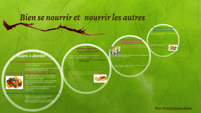 Bien se nourrir et nourrire les autres by Frantzciana Anna on Prezi
