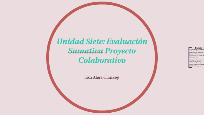Unidad Siete: Evaluación Sumativa Proyecto Colaborativo by Lisa Alers ...